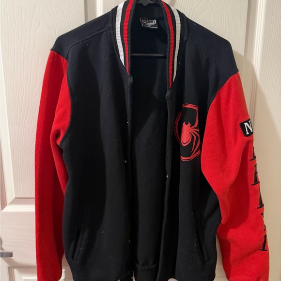 Marvel | Jackets & Coats | Marvel Black And Red Spider Bomber Jacket ...